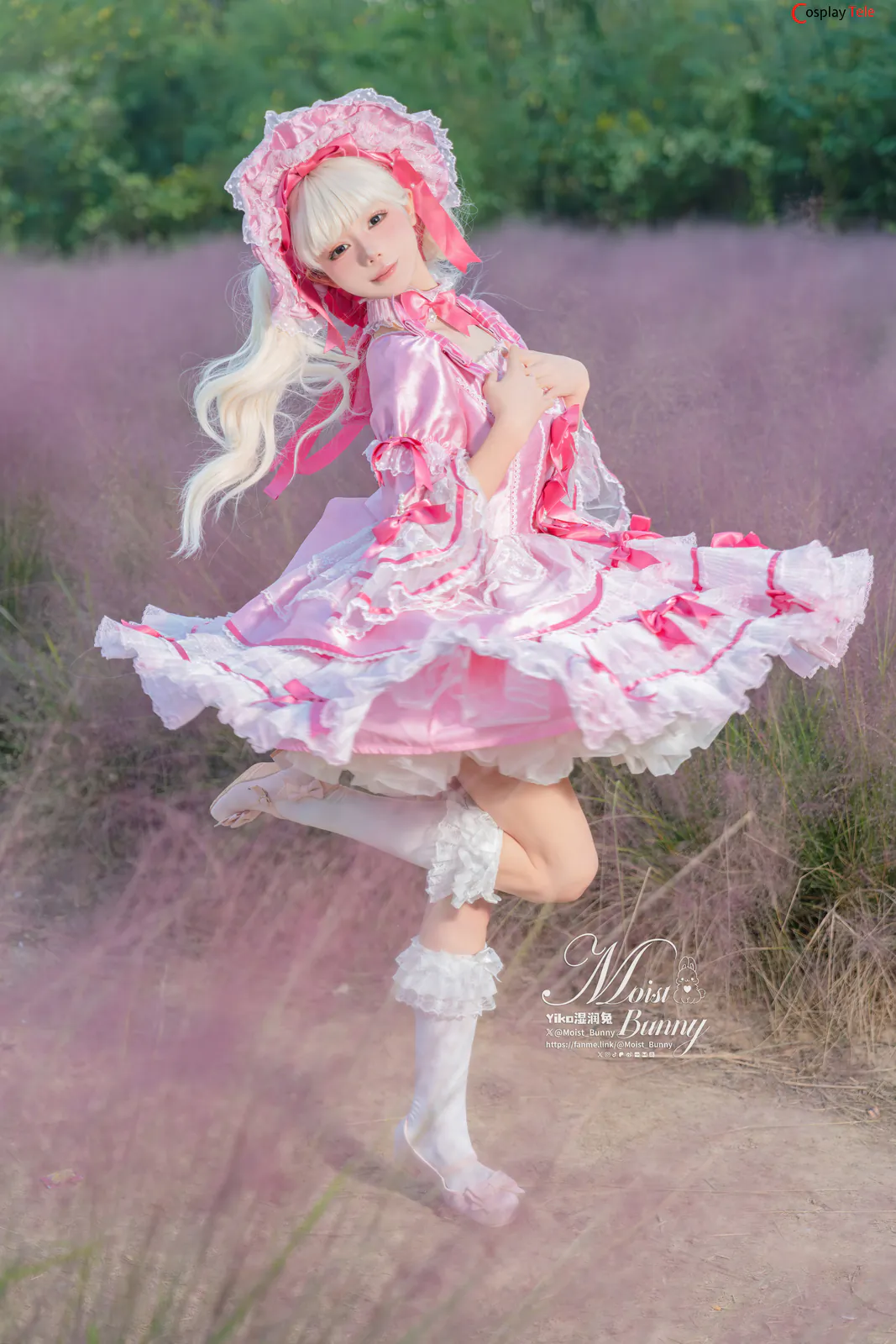 咬一口兔娘ovo (Yaokoututu) – Velvet Pink “86 photos and 2 videos” | NekoCosplay